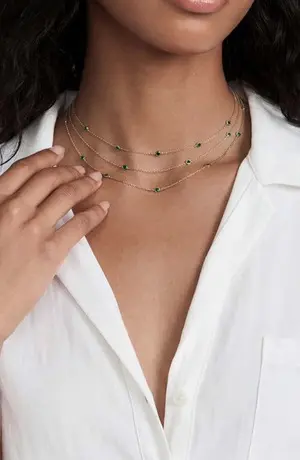 Ettika Crystal Station Layered Necklace - Green