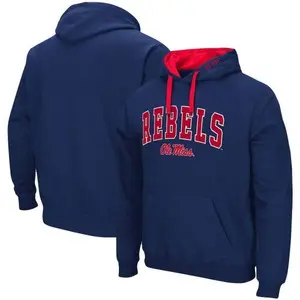COLOSSEUM Ole Miss Rebels Arch & Logo 2.0 Pullover Hoodie - Navy