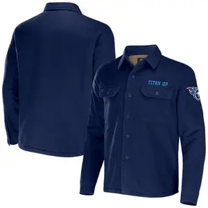 NFL X DARIUS RUCKER Collection Fanatics Tennessee Titans Canvas Button-up Shirt Jacket - Navy