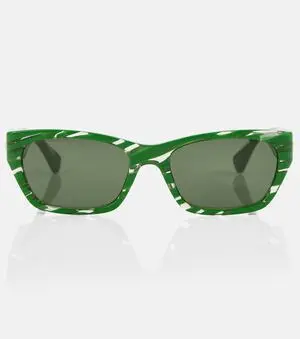 Bottega Veneta Rectangular Sunglasses - Green