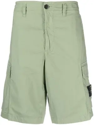 Stone Island Side Logo-patch Bermuda Shorts - Green