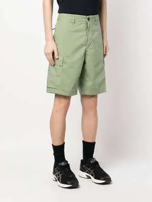 Stone Island Side Logo-patch Bermuda Shorts - Green
