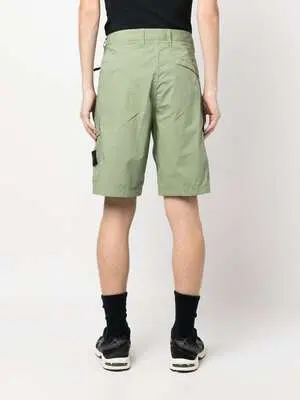 Stone Island Side Logo-patch Bermuda Shorts - Green