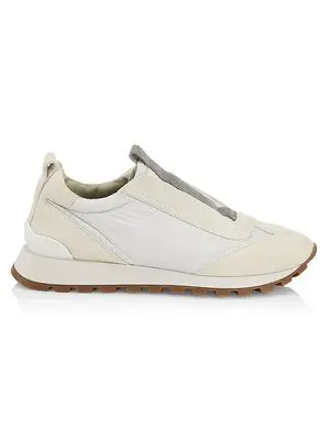 Brunello Cucinelli Women's Monili Suede Slip-On Sneakers - Panama  - Panama