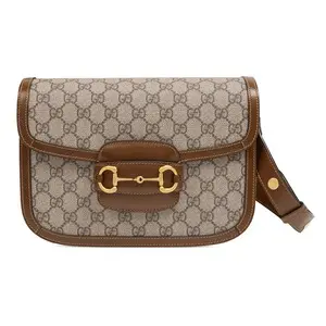 Gucci Horsebit 1955 Shoulder Bag, Neutral, Canvas Beige
