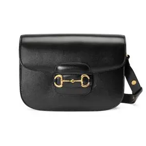Gucci Horsebit 1955 Shoulder Bag, Neutral, Canvas Black