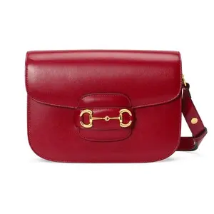 Gucci Horsebit 1955 Shoulder Bag, Neutral, Canvas Red