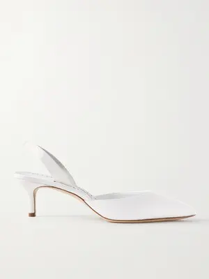 Manolo Blahnik Carolyne Bridal 50 Slingback Pumps - White