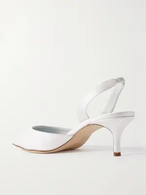 Manolo Blahnik Carolyne Bridal 50 Slingback Pumps - White
