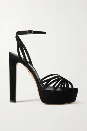 AQUAZZURA Flow 130 Suede Platform Sandals