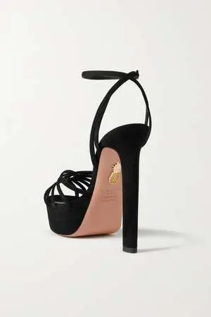 AQUAZZURA Flow 130 Suede Platform Sandals