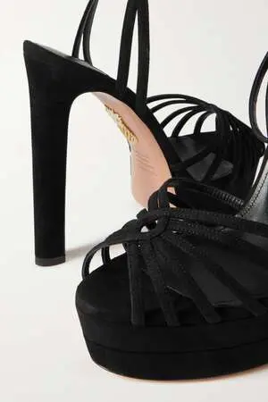 AQUAZZURA Flow 130 Suede Platform Sandals