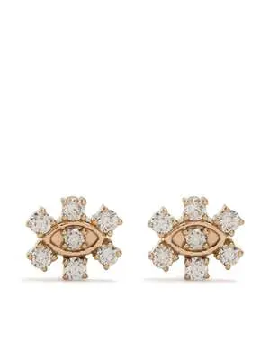 SYDNEY EVAN 14kt Yellow Gold Diamond Stud Earrings - Silver
