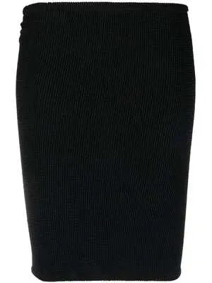 Hunza G Crinkled-finish Mini Skirt - Black