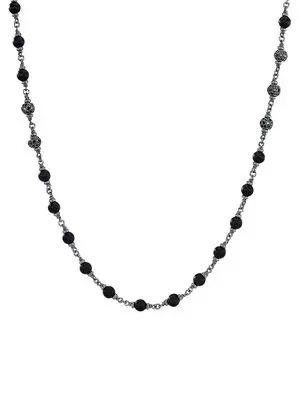 David Yurman Sterling Rosary Diamond Necklace
