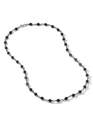 David Yurman Sterling Rosary Diamond Necklace