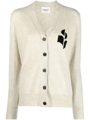 MARANT ETOILE Karin Logo-intarsia Cardigan