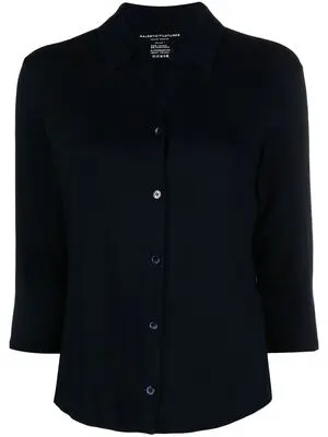 Majestic Filatures Three-quarter Length Sleeves Shirt - Blue