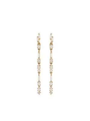 SUZANNE KALAN 18kt Yellow Diamond Dangle Drop Earrings - Gold