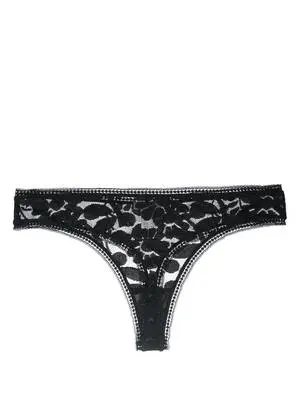 ERES Tanga Floral-lace Thong - Black