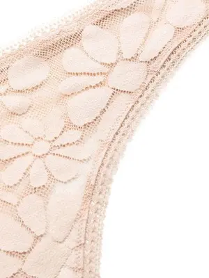 ERES Mini Tanga Floral Lace Thong - Neutrals