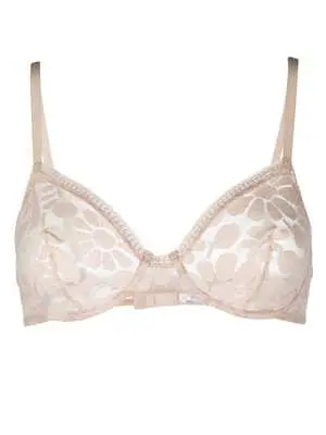 ERES Floral-lace Embroidered Full-cup Bra - Pink