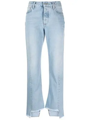 Off-white Raw Edge Hem Jeans For Women
