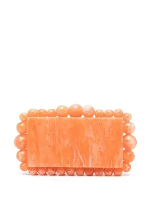 Cult Gaia Eos Marbled Acrylic Clutch Orange