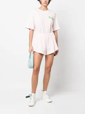 BARROW Slogan-print Track Shorts - Pink