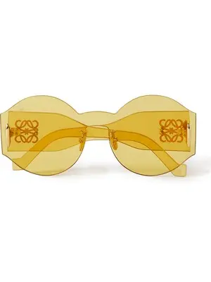 Loewe LOEWE - Anagram Round-Frame Acetate Sunglasses - Men - Yellow Yellow