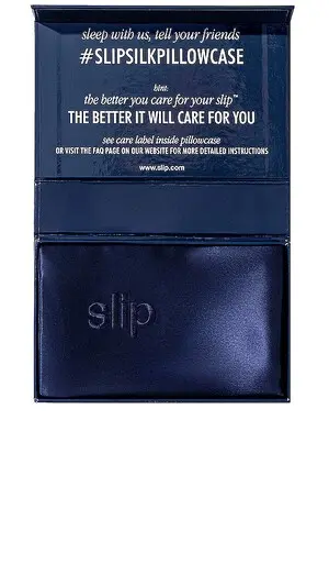 Slip Queen/standard Pure Silk Pillowcase In - Navy