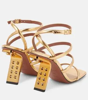 Alaïa Perfo Leather Sandals - Gold