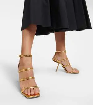 Alaïa Perfo Leather Sandals - Gold
