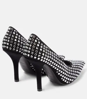Burberry Crystal-embellished Suede Pumps