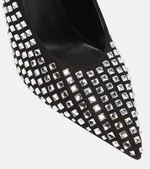 Burberry Crystal-embellished Suede Pumps