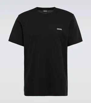 Zegna Logo Cotton T-shirt - Black