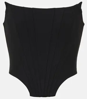 Giuseppe Di Morabito Cropped Wool-blend Top - Black