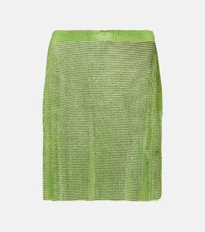 Giuseppe Di Morabito Crystal-embellished Miniskirt - Green