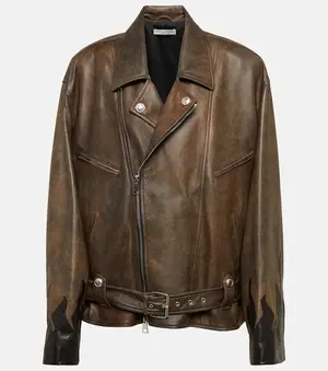 Alessandra Rich Leather Biker Jacket