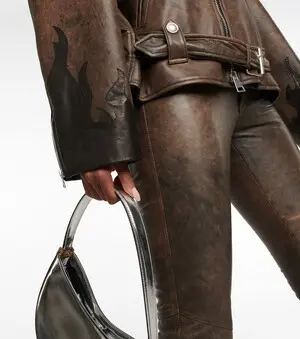 Alessandra Rich Leather Biker Jacket