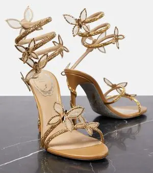 Rene Caovilla Butterflies Crystal-embellished High Sandals