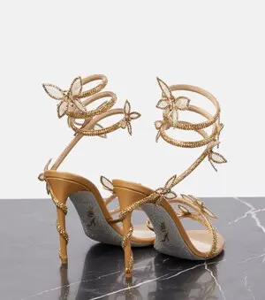 Rene Caovilla Butterflies Crystal-embellished High Sandals