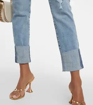 Ag Cuffed Straight Leg Jeans