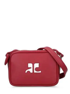 COURREGES Leather Camera Bag - Red