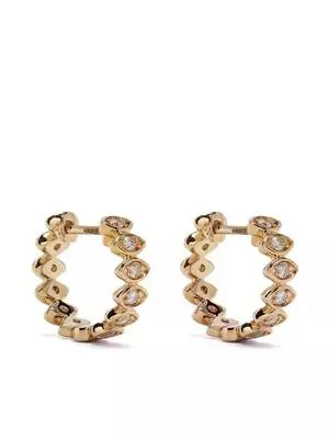 SYDNEY EVAN 14kt Diamond Evil Eye Huggie Earrings - Yellow Gold