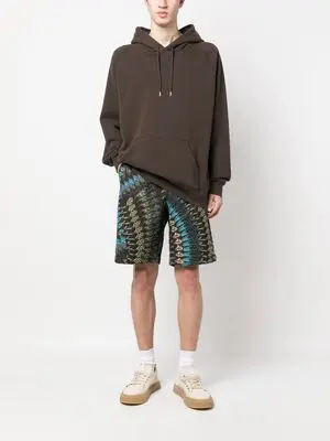 COUNTY OF MILAN Feather-print Straight-leg Shorts