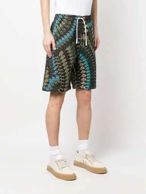 COUNTY OF MILAN Feather-print Straight-leg Shorts