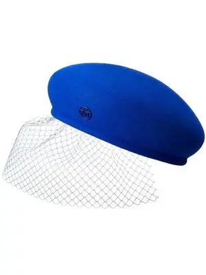 MAISON MICHEL Bonnie Veil Detail Hat - Blue