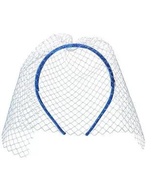 MAISON MICHEL Veil-detail Headband - Blue
