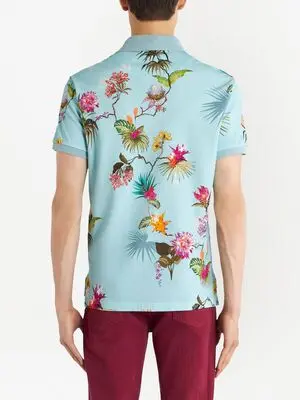 Etro Floral-print Cotton Polo Shirt